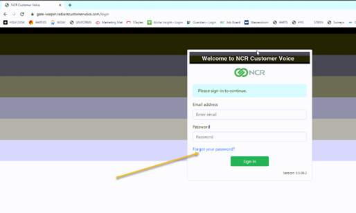 NCR Customer Voice Password Reset – CEC Entertainment Concepts, LLP